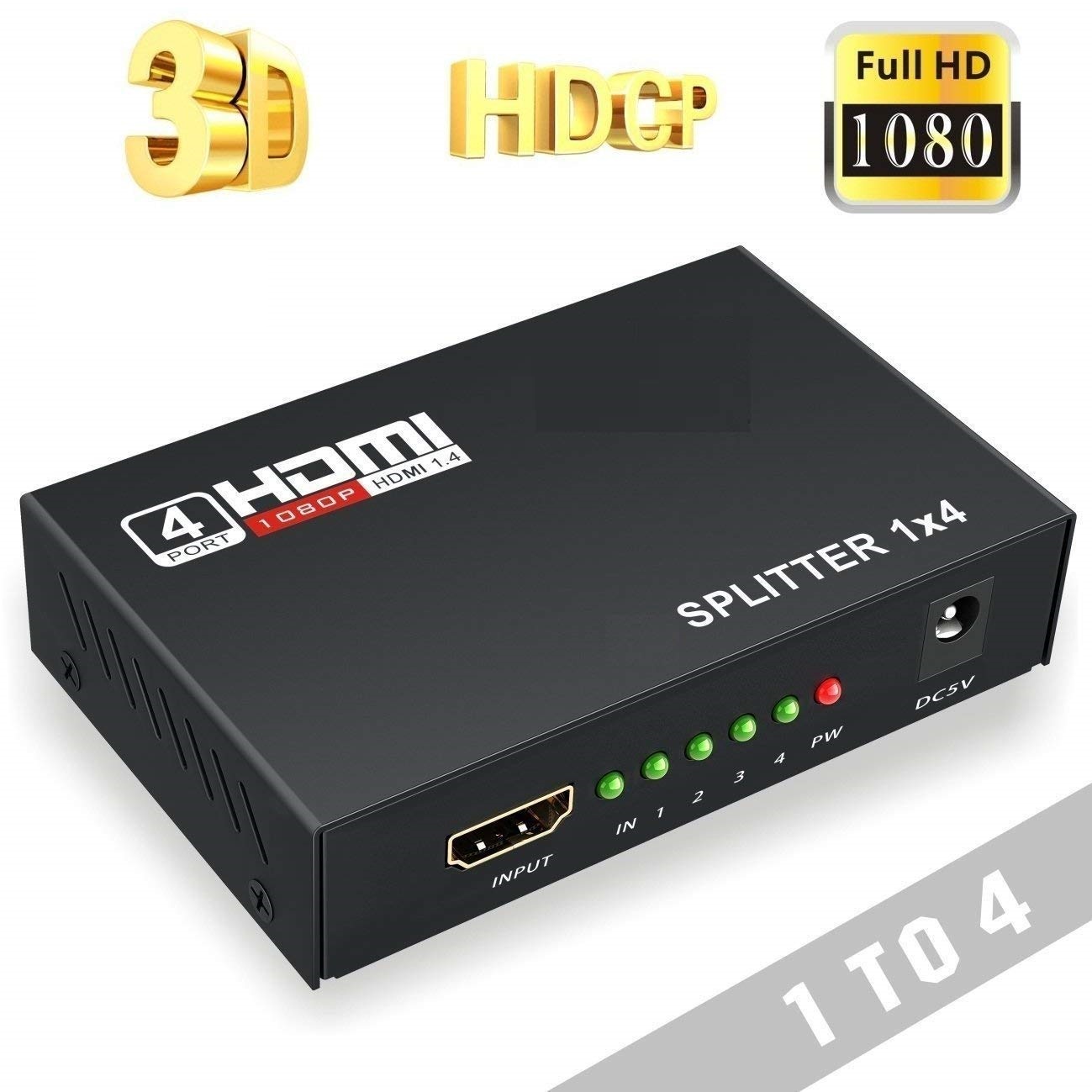 68125057 - 3D Digital 1X4 Splitter HDMI Switch for Full HDTV 1080P ...
