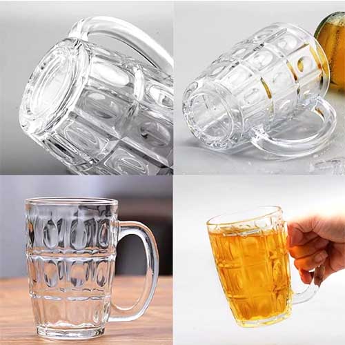 SE001-0005 - Glass Dimple Stein Beer Mugs | Crystal Clear Drinking ...
